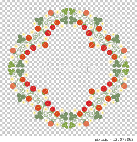 Red strawberry circle frame 4 - Stock Illustration [123078862] - PIXTA