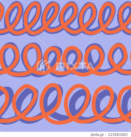Looped lines vector seamless pattern. Modern...のイラスト素材 [123081002] - PIXTA