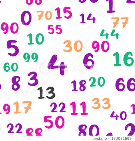 Seamless pattern with beautiful numbers. Ten,...のイラスト素材 [123081699] - PIXTA