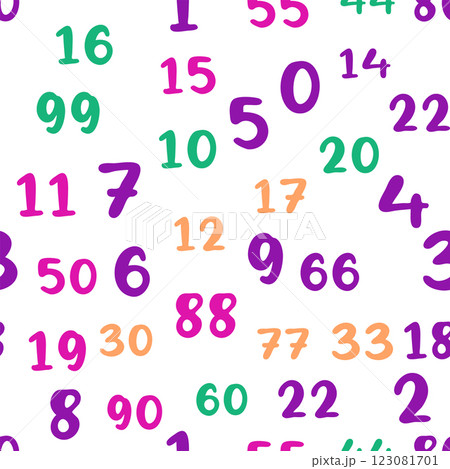 Seamless pattern with beautiful numbers. Ten,...のイラスト素材 [123081701] - PIXTA