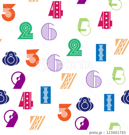 Seamless pattern with beautiful numbers....のイラスト素材 [123081783] - PIXTA