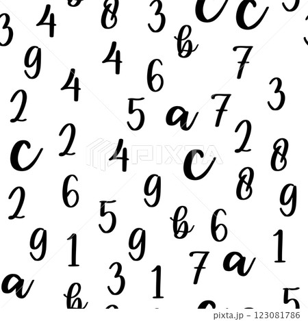 Seamless pattern with beautiful numbers....のイラスト素材 [123081786] - PIXTA