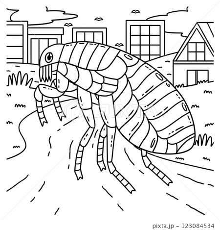 Insect Flea Animal Coloring Page for Kidsのイラスト素材 [123084534] - PIXTA