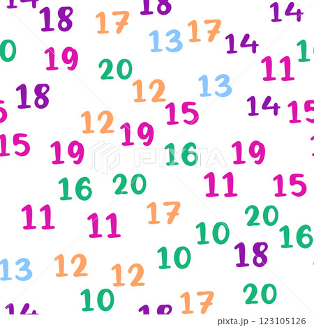 Seamless pattern with beautiful numbers. Ten,...のイラスト素材 [123105126] - PIXTA