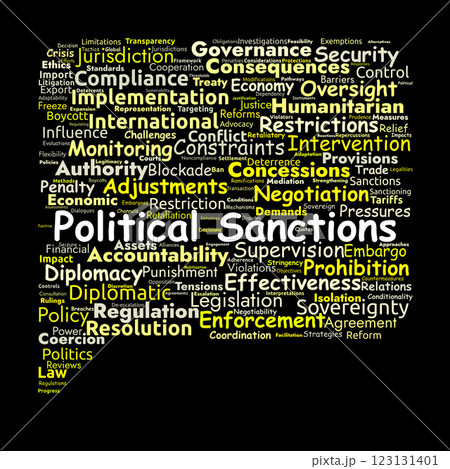 Political Sanctions Word Cloud. Key Concepts in...のイラスト素材 [123131401 ...
