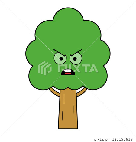Angry Tree Character Cartoon Illustration...のイラスト素材 [123151615] - PIXTA
