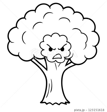 Angry Tree Character Cartoon Illustration...のイラスト素材 [123151618] - PIXTA
