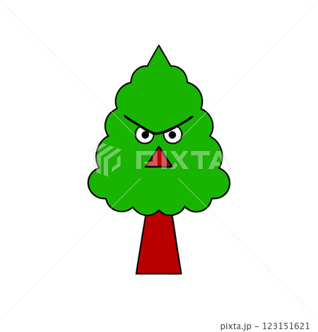 Angry Tree Character Cartoon Illustration...のイラスト素材 [123151621] - PIXTA