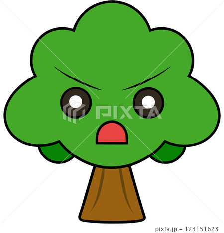 Angry Tree Character Cartoon Illustration...のイラスト素材 [123151623] - PIXTA