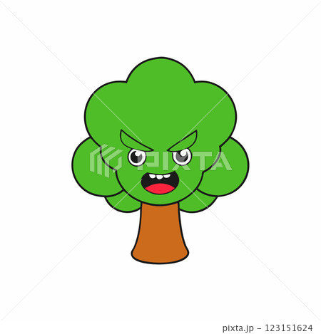 Angry Tree Character Cartoon Illustration...のイラスト素材 [123151624] - PIXTA