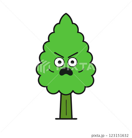 Angry Tree Character Cartoon Illustration...のイラスト素材 [123151632] - PIXTA