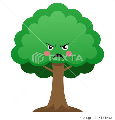 Angry Tree Character Cartoon Illustration...のイラスト素材 [123151638] - PIXTA