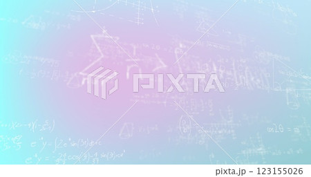 Image of mathematical equations over pink and...のイラスト素材 [123155026] - PIXTA