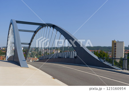A road bridge over a valley in which a river...の写真素材 [123160954] - PIXTA