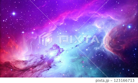 Pink space nebula clouds among star pigs のイラスト素材 [123166713] - PIXTA