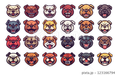 Evil angry bulldog avatars cartoon. jaw fangs...のイラスト素材 [123166794] - PIXTA