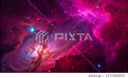 Pink space nebula clouds among star pigs のイラスト素材 [123166803] - PIXTA