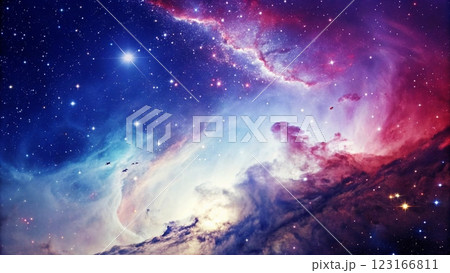 Pink space nebula clouds among star pigs のイラスト素材 [123166811] - PIXTA