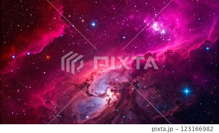 Pink space nebula clouds among star pigsのイラスト素材 [123166982] - PIXTA