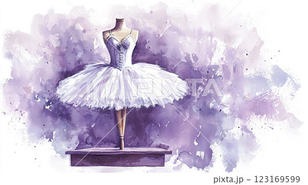 Watercolor Illustration of Elegant Ballet...のイラスト素材 [123169599] - PIXTA