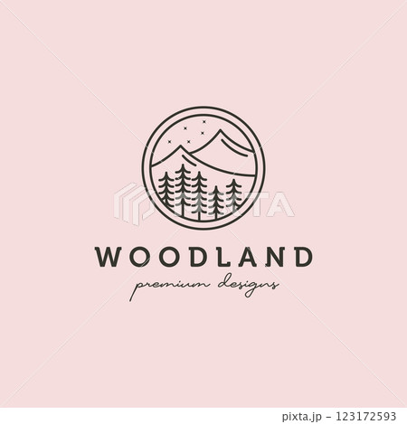 woodland outdoor landscape vector logo symbol...のイラスト素材 [123172593] - PIXTA
