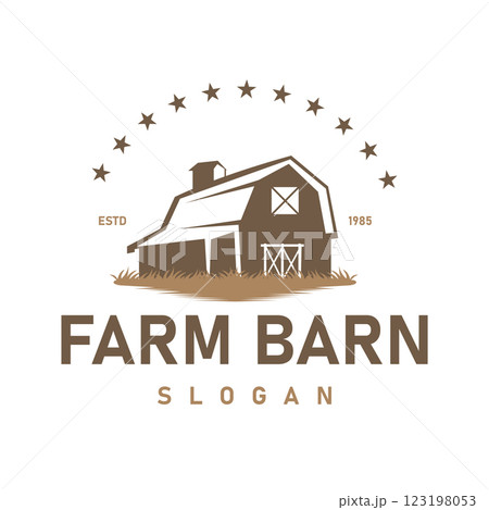 Rural Farm Logo Vector Illustration with...のイラスト素材 [123198053] - PIXTA
