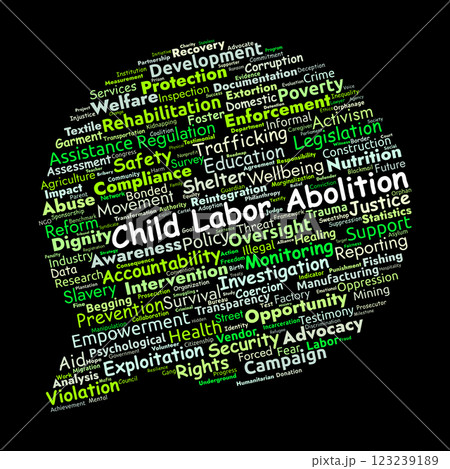 Child Labor Abolition Word Cloud. Key Issues...のイラスト素材 [123239189] - PIXTA