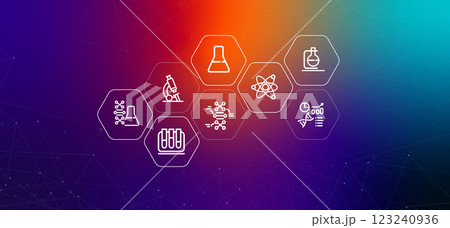 Chemicals gradient header biochemistry...のイラスト素材 [123240936] - PIXTA
