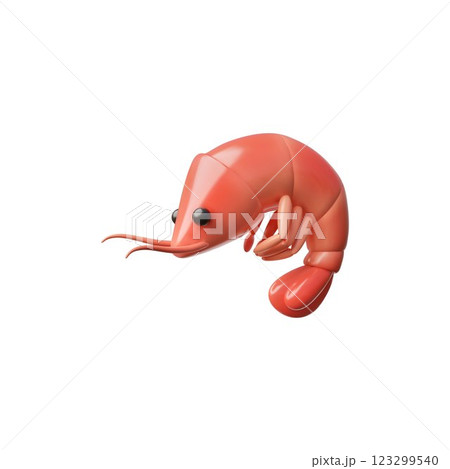 Shrimp 3D cartoon plastic style vector icon,...のイラスト素材 [123299540] - PIXTA