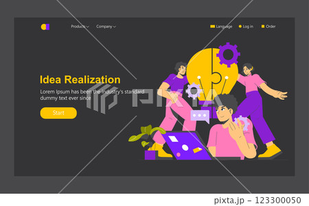Idea realization concept where diverse...のイラスト素材 [123300050] - PIXTA