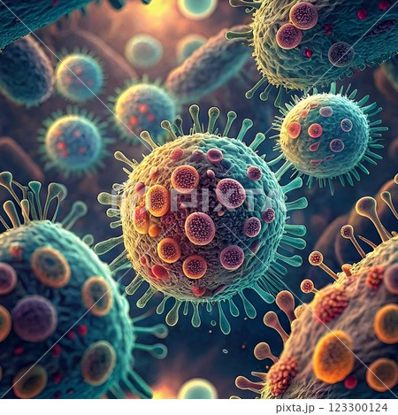 Seamless. 3d cell microscope のイラスト素材 [123300124] - PIXTA