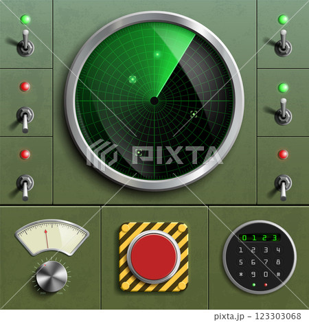 Screen military radar for target detectionのイラスト素材 [123303068] - PIXTA