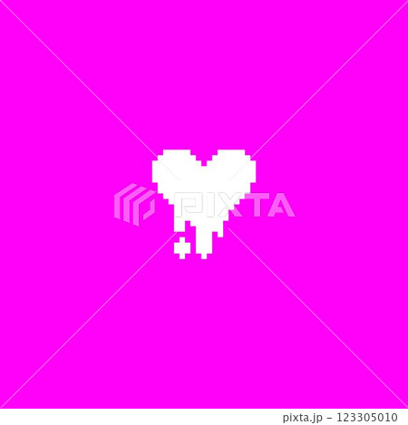 Y2K heart icon pixel art, vector white hurt...のイラスト素材 [123305010] - PIXTA