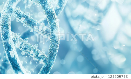 Detailed close-up of a DNA double helix...のイラスト素材 [123309758] - PIXTA