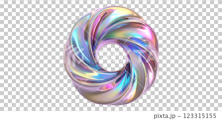 Iridescent twisted torus shape isolated on...のイラスト素材 [123315155] - PIXTA