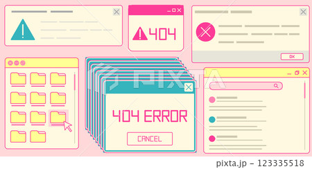 Retro software windows set isolated on backgroundのイラスト素材 [123335518 ...