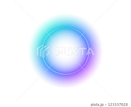 Glowing gradient circle with light halo effect...のイラスト素材 [123337028 ...