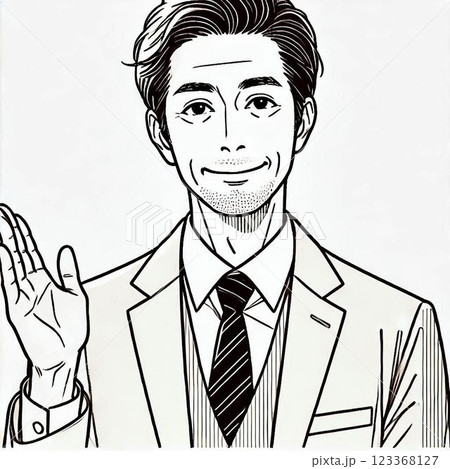 少しお疲れ気味に見える上司のイラストのイラスト素材 [123368127] - PIXTA