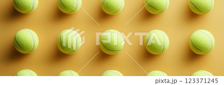 Multiple tennis balls are arranged in a grid...のイラスト素材 [123371245] - PIXTA