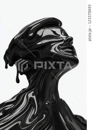 Expressions of fluidity in art and form through...のイラスト素材 [123378693 ...