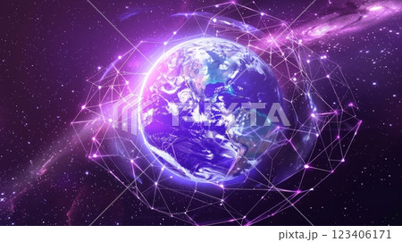 An incredible perspective of Ultra Vivid Earth...のイラスト素材 [123406171 ...