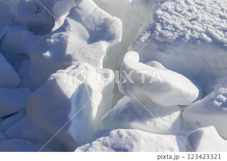 Close up shot of the snow. Seasonの写真素材 [123423321] - PIXTA