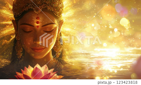 Divine essence: Portrait of Goddess Parvati,...のイラスト素材 [123423818] - PIXTA