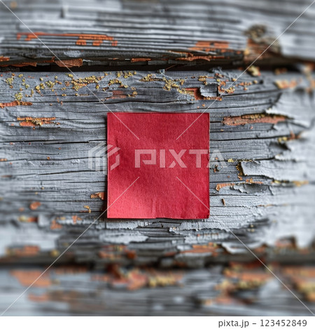 A bright red square of paper is placed on a...のイラスト素材 [123452849] - PIXTA