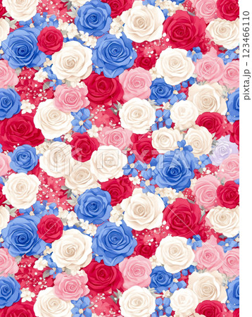 カラフルなバラの背景のイラスト素材 [123466110] - PIXTA