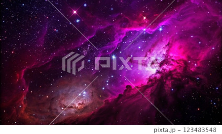 Pink space nebula clouds among star pigsのイラスト素材 [123483548] - PIXTA
