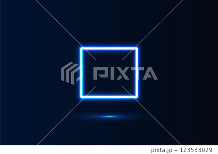 Neon Glow blue light geometric shape rectangle...のイラスト素材 [123533029 ...