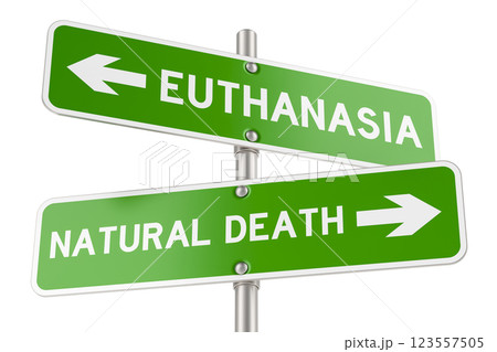 Euthanasia or Natural death. Opposite traffic...のイラスト素材 [123557505] - PIXTA