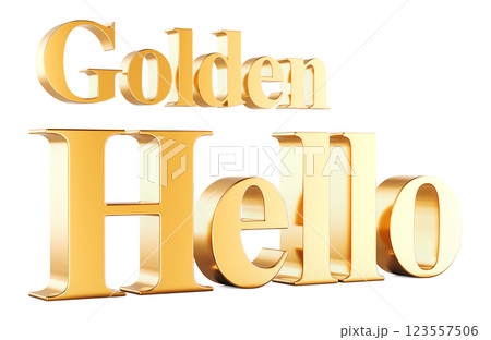 Golden Hello, 3D renderingのイラスト素材 [123557506] - PIXTA