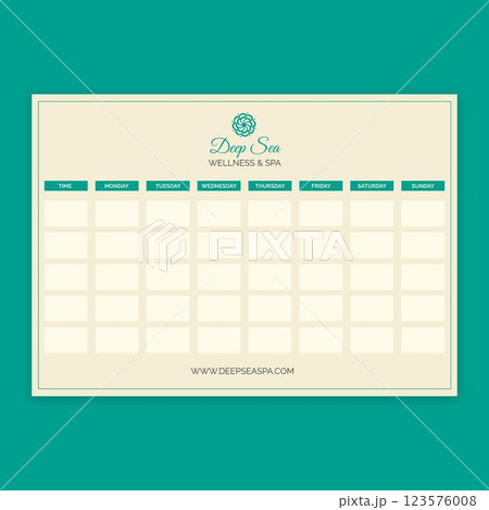 Spa schedule template designのイラスト素材 [123576008] - PIXTA